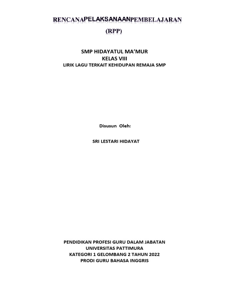 RPP Rencana Aksi 1 | PDF