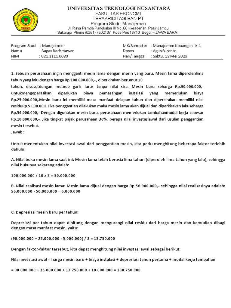 Presentation Manajemen Keuangan II - Bagas Rachmawan | PDF