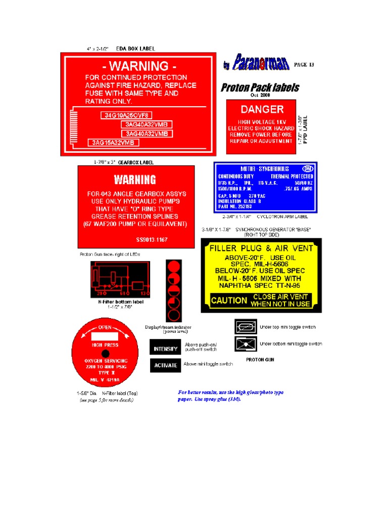 Ghostbusters Labels | PDF