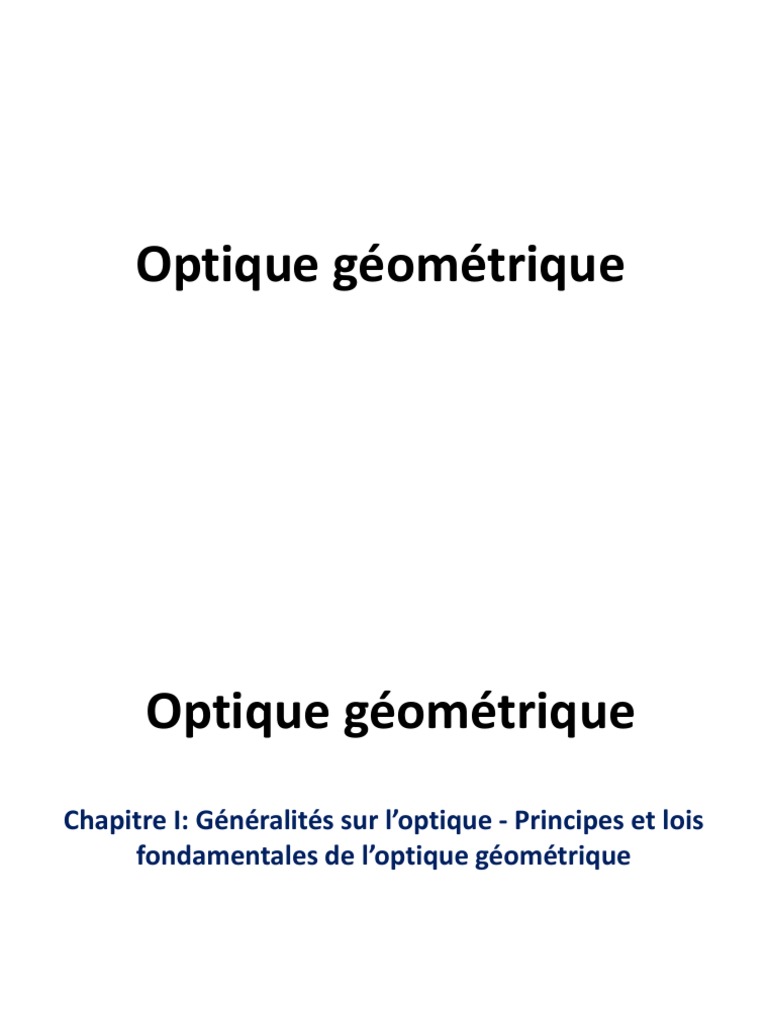 Cour Complet | PDF | Réfraction | Lumière