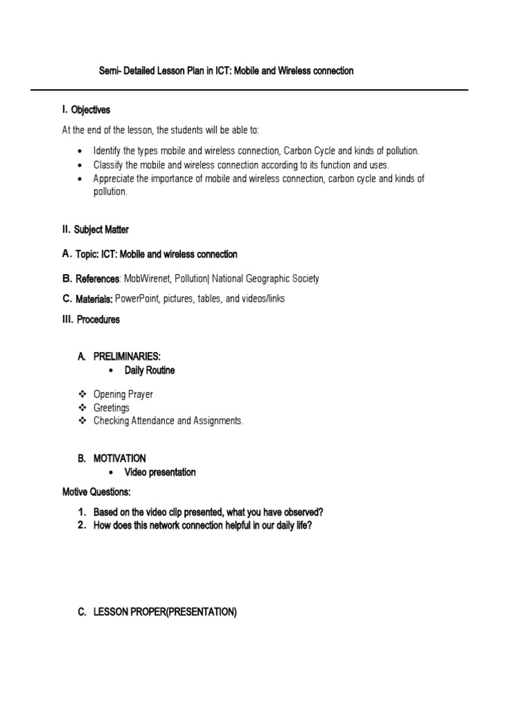 Semi Detailed Lesson Plan | PDF