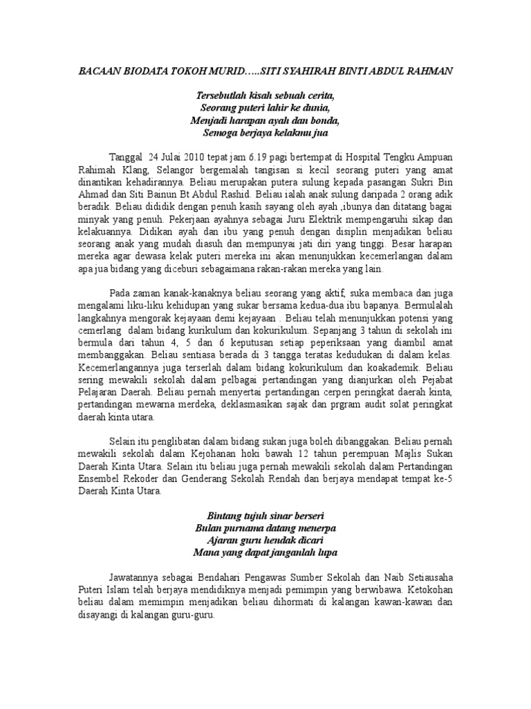 Dokumen - Tips - Bacaan Biodata Tokoh Murid | PDF