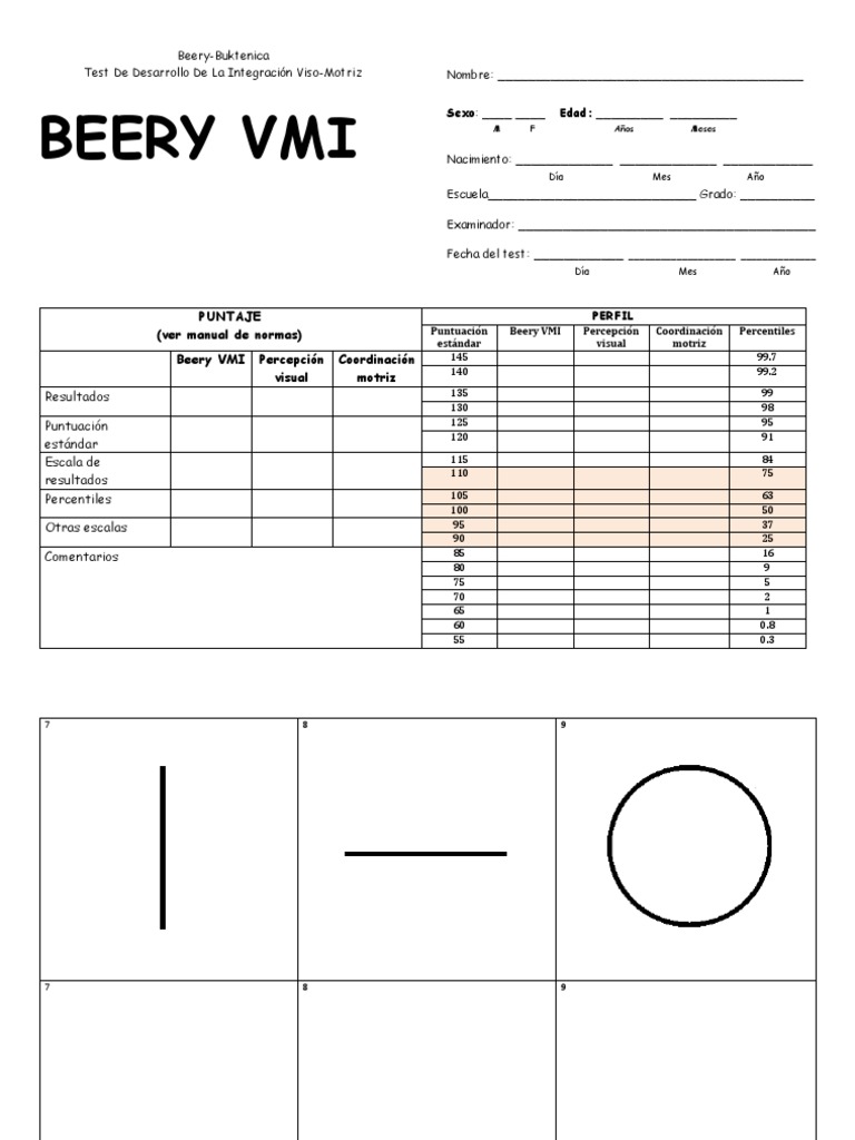 Evaluación Beery VMI: Resultados y Pautas | PDF