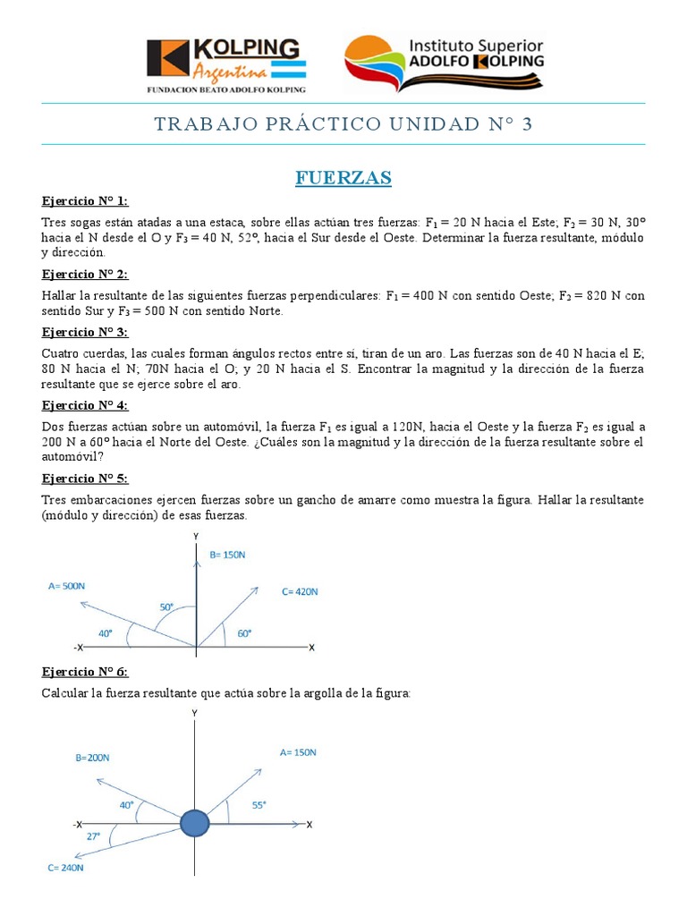 Trabajo Práctico #3 Fuerzas | PDF
