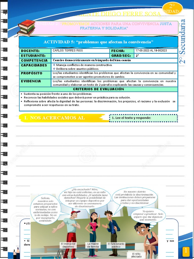 2° DPCC - Actv.05-Unid.2 2023 | PDF | Racismo | Discriminación y ...