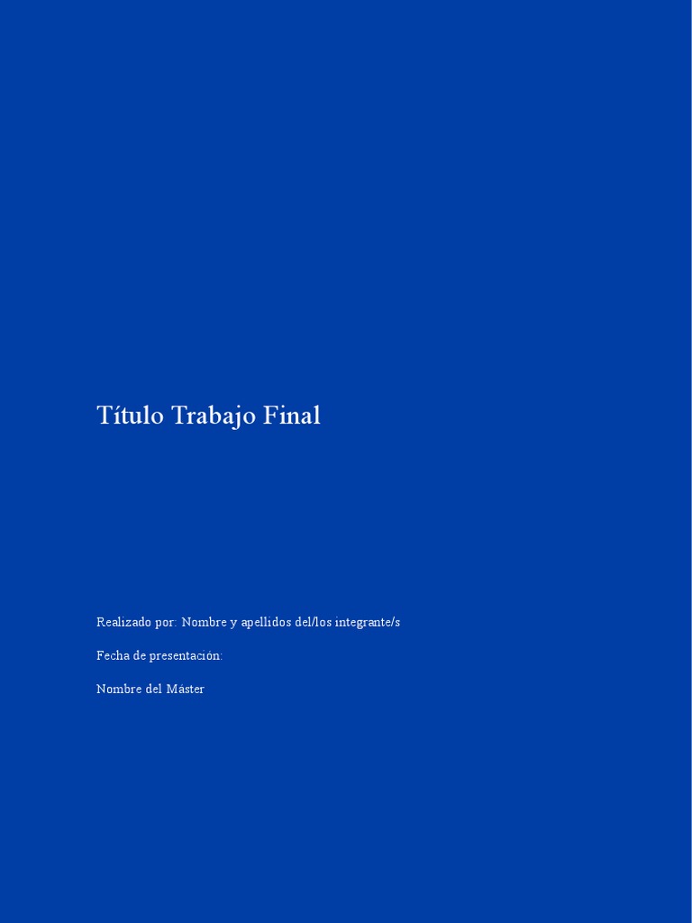 Plantilla Entrega Final TFM Actualización | PDF | Ciencia cognitiva | Cognición