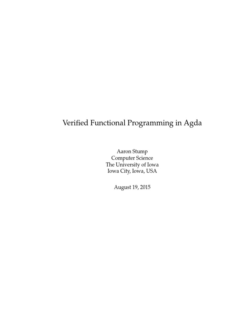 Verified Functional Programming in Agda by Aaron Stump | PDF | Computers