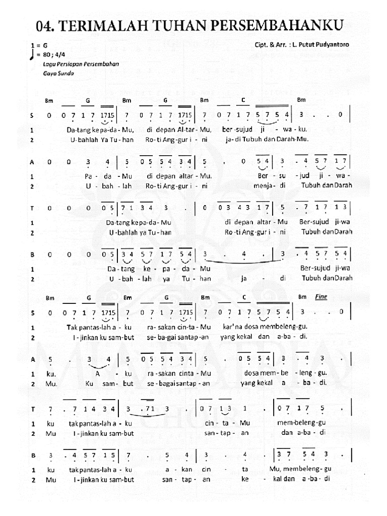 Terimalah Tuhan Persembahanku - Sunda | PDF