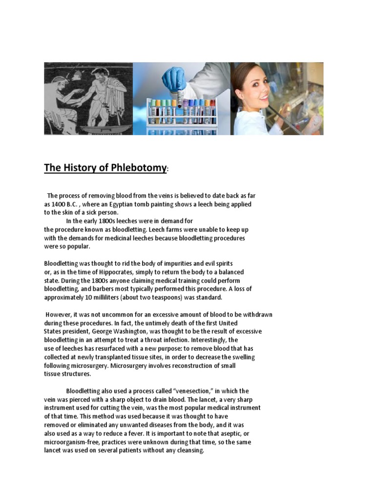Evolution of Phlebotomy Practices | PDF