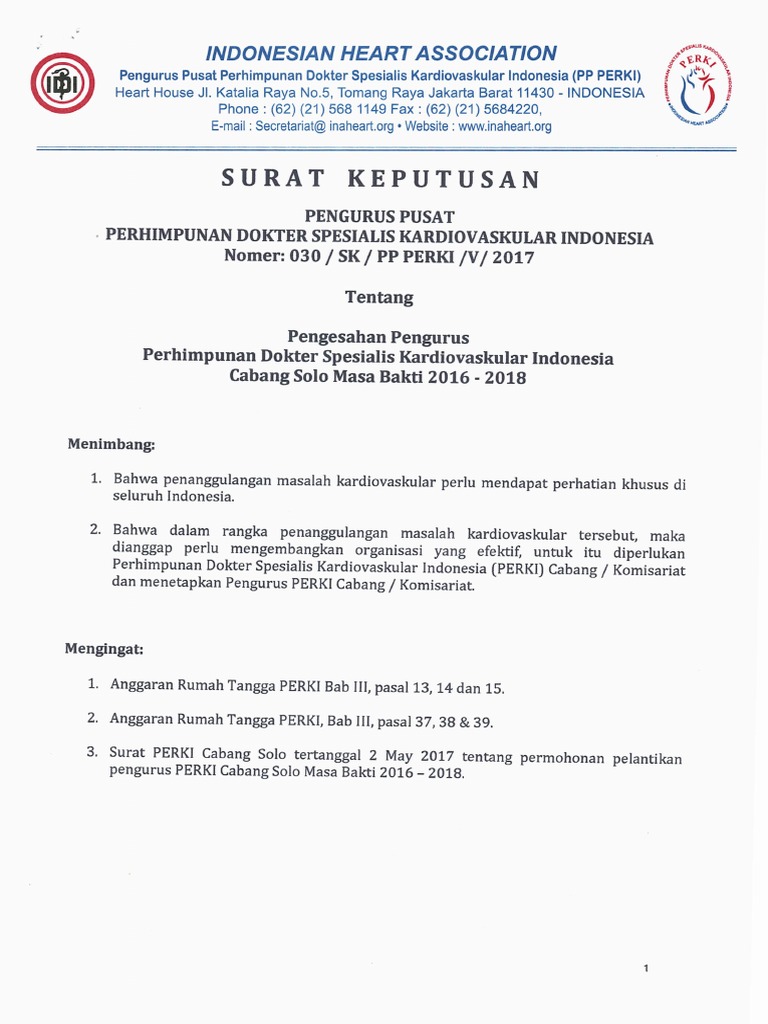 Pengurus Perki Solo 2016 - 2018 | PDF