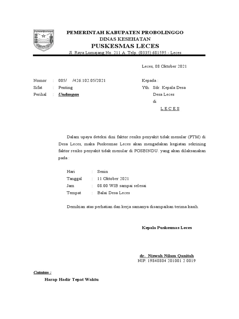 Undangan Posbindu | PDF Undangan Posbindu | PDF