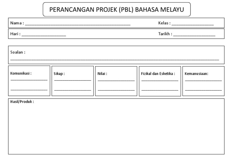 Borang Tugasan Berasaskan Projek (Pbl) | PDF
