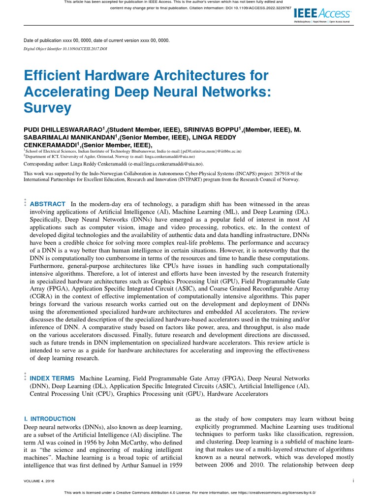 Efficient Hardware Architectures For Accelerating Deep Neural Networks ...