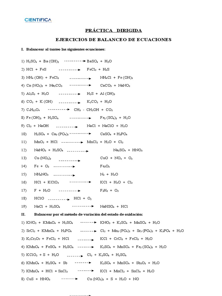 Balance de Ecuaciones | PDF