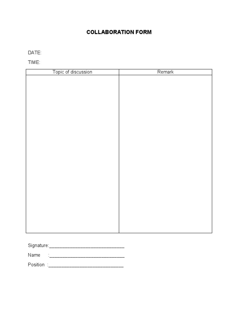 Collaboration Form | PDF