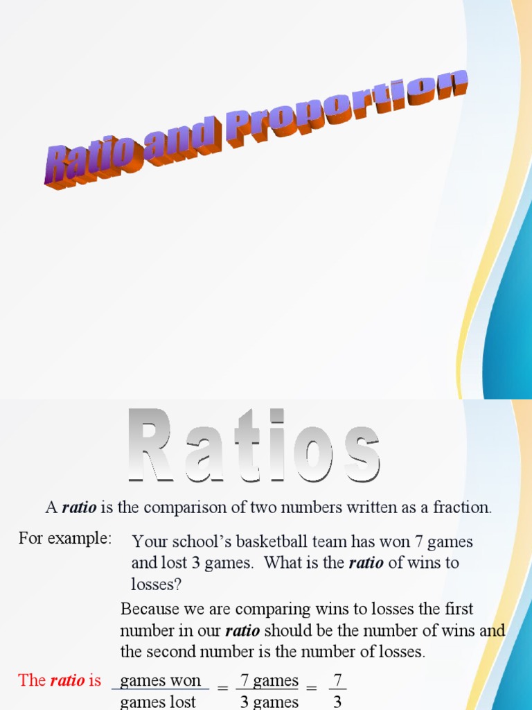 Ratio and Proportion | PDF