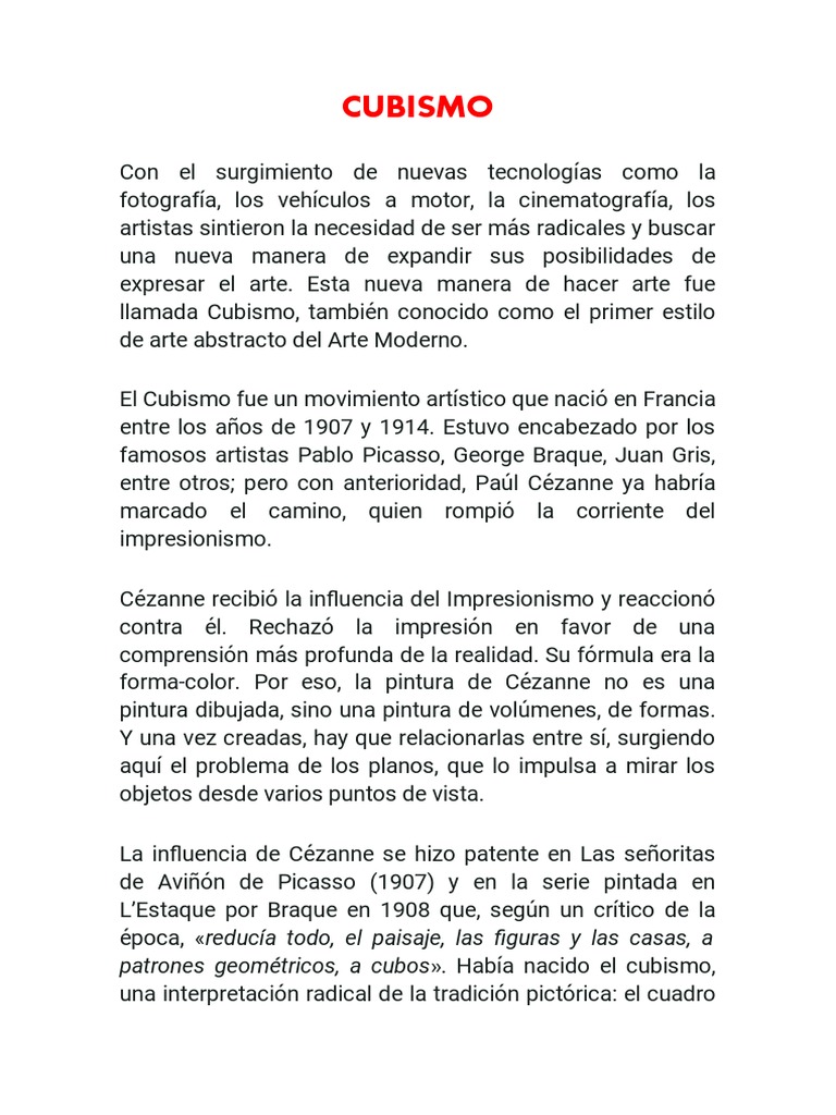 Cubism o | PDF | Cubismo | Paul Cezanne