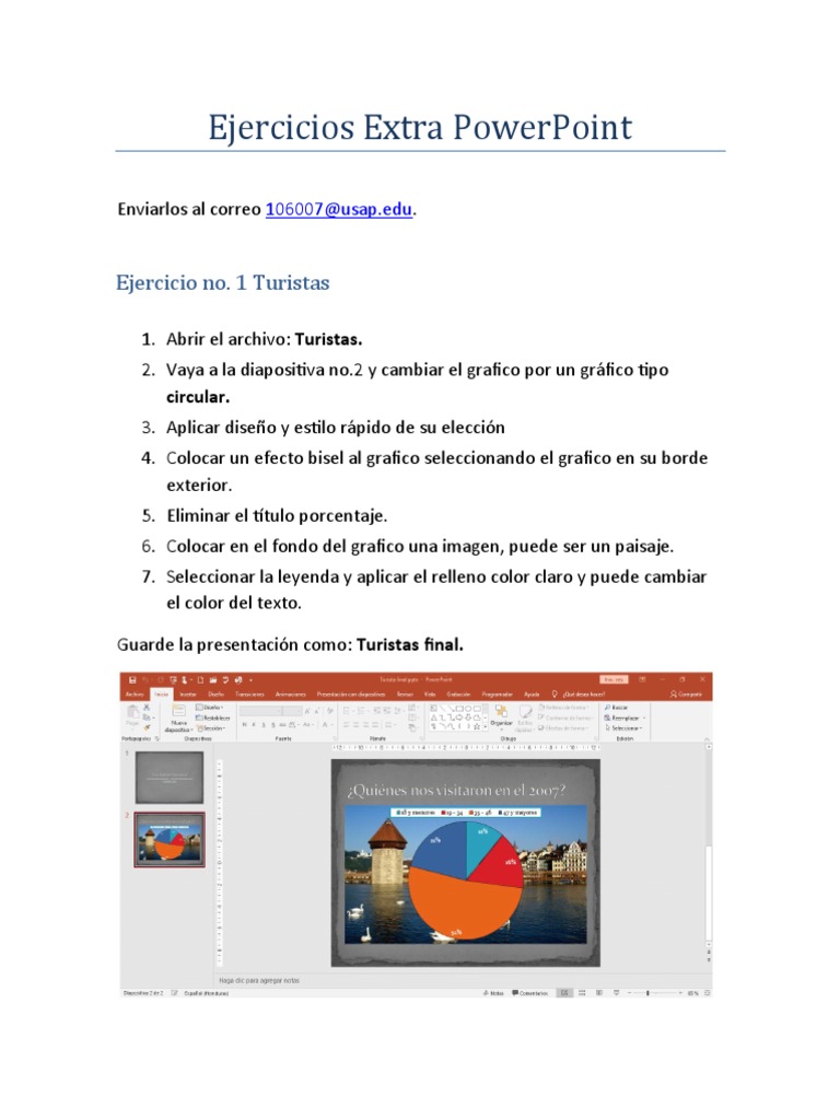 Instrucciones Ejercicios Extra - Powerpoint | PDF