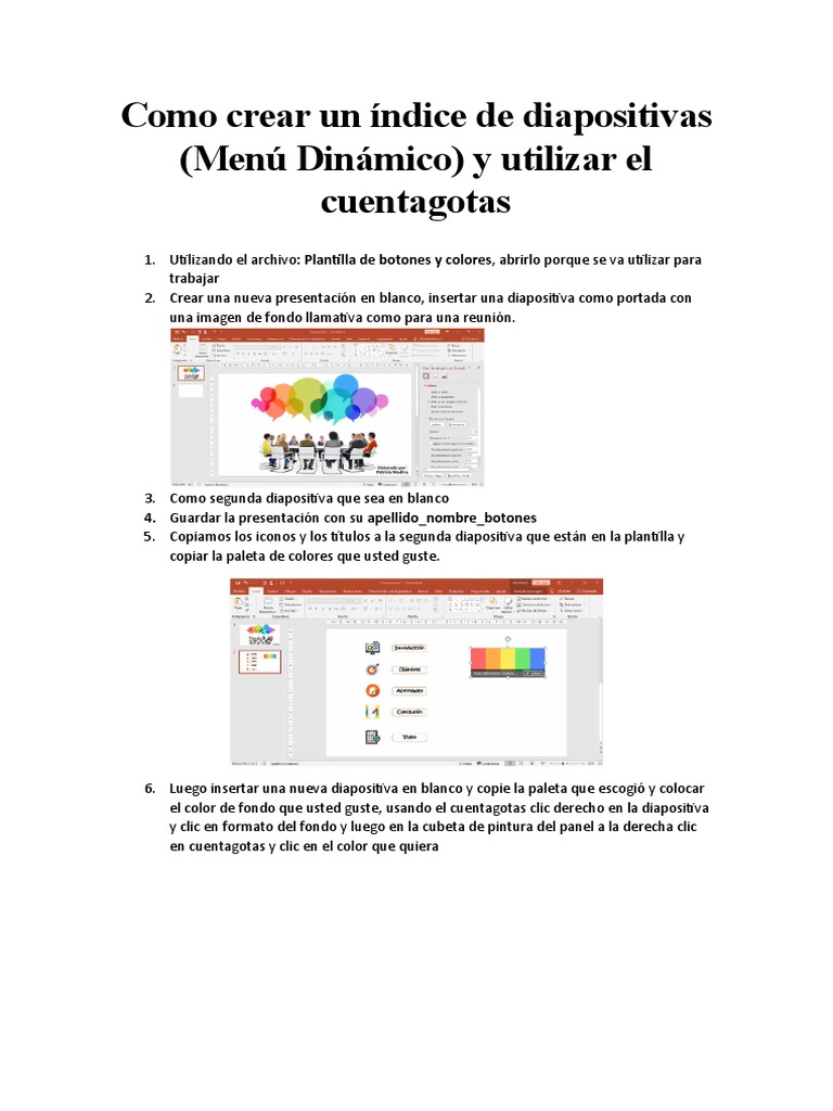 Instrucciones Como Crear Un Menu Dinamico | PDF