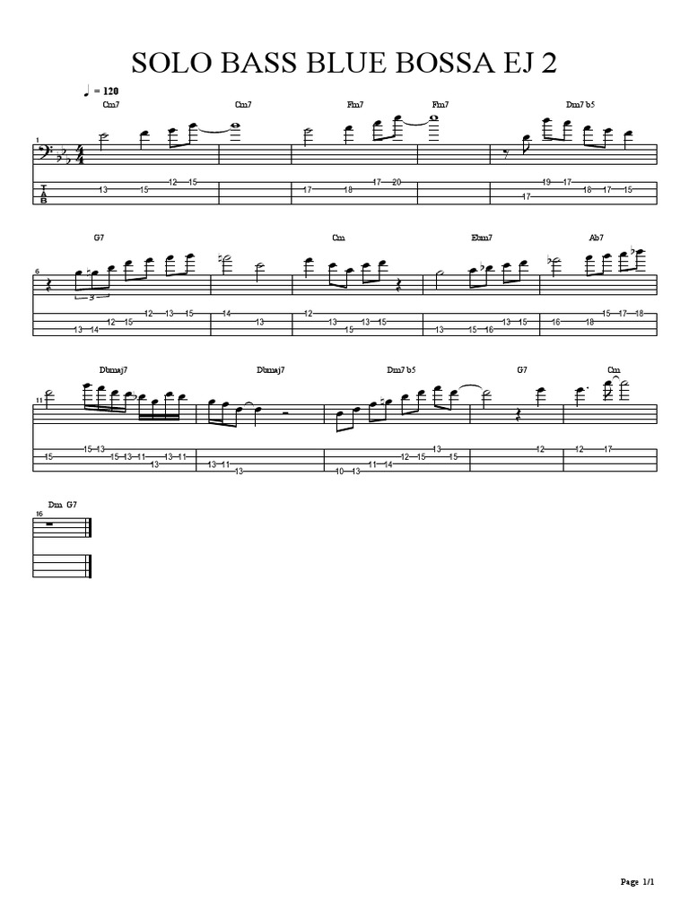 Solo Bass Blue Bossa Ej 2 | PDF