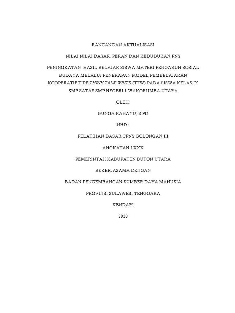 Rancangan Aktualisasi BR | PDF | Ilmu Sosial | Kesehatan Holistik