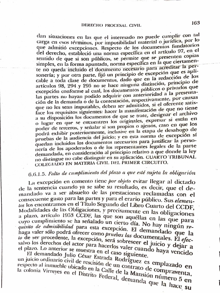 Excepciones en Derecho Procesal Civil | PDF | Derecho