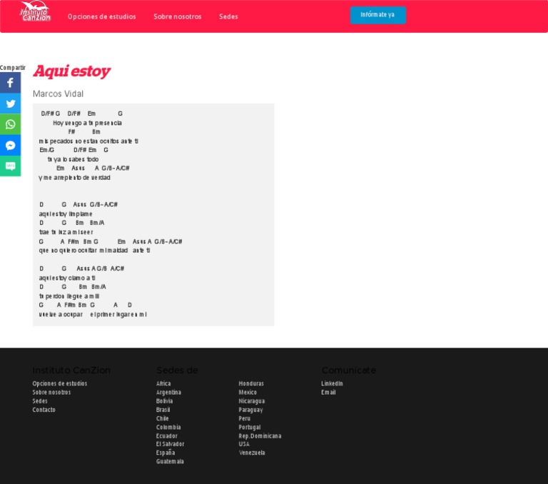 Acordes de Aqui Estoy Marcos Vidal | PDF