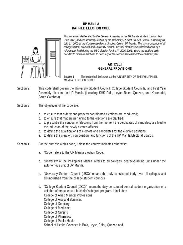 UPM Election Code | PDF | Government