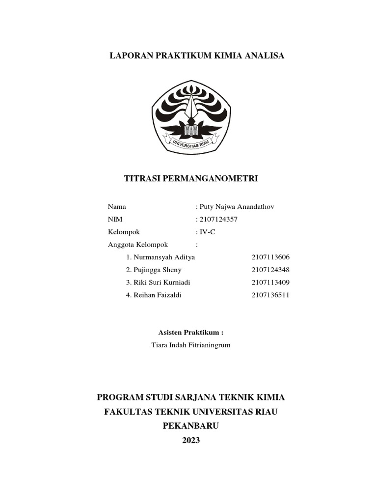 Puty Najwa - Titrasi Permanganometri - Kel 4 KLS C | PDF