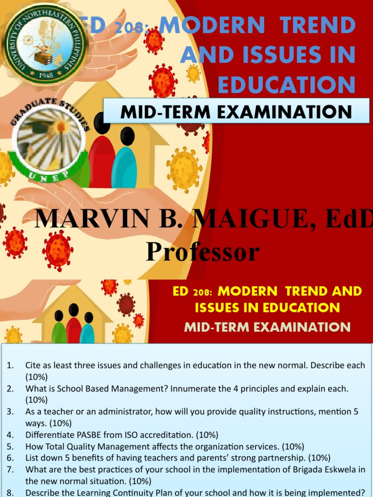 Modern Trends & Issues in Education Exam | PDF | Career & Growth