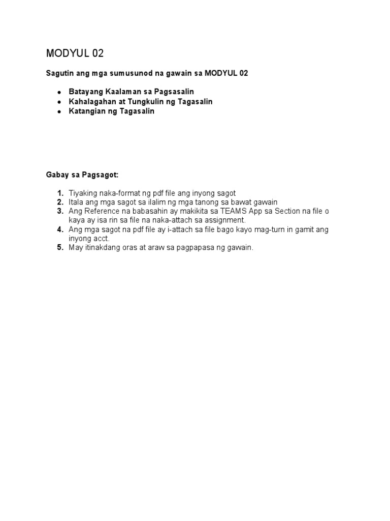 MODYUL 02 OU - Batayang Konsepto NG Pagsasalin 1 | PDF