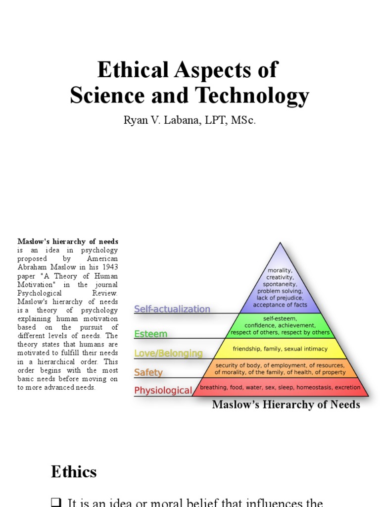 Ethical Aspects of Science and Technology | PDF | Motivation | Motivational
