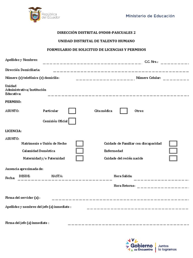 Formulario de Permisos y Licencias | PDF