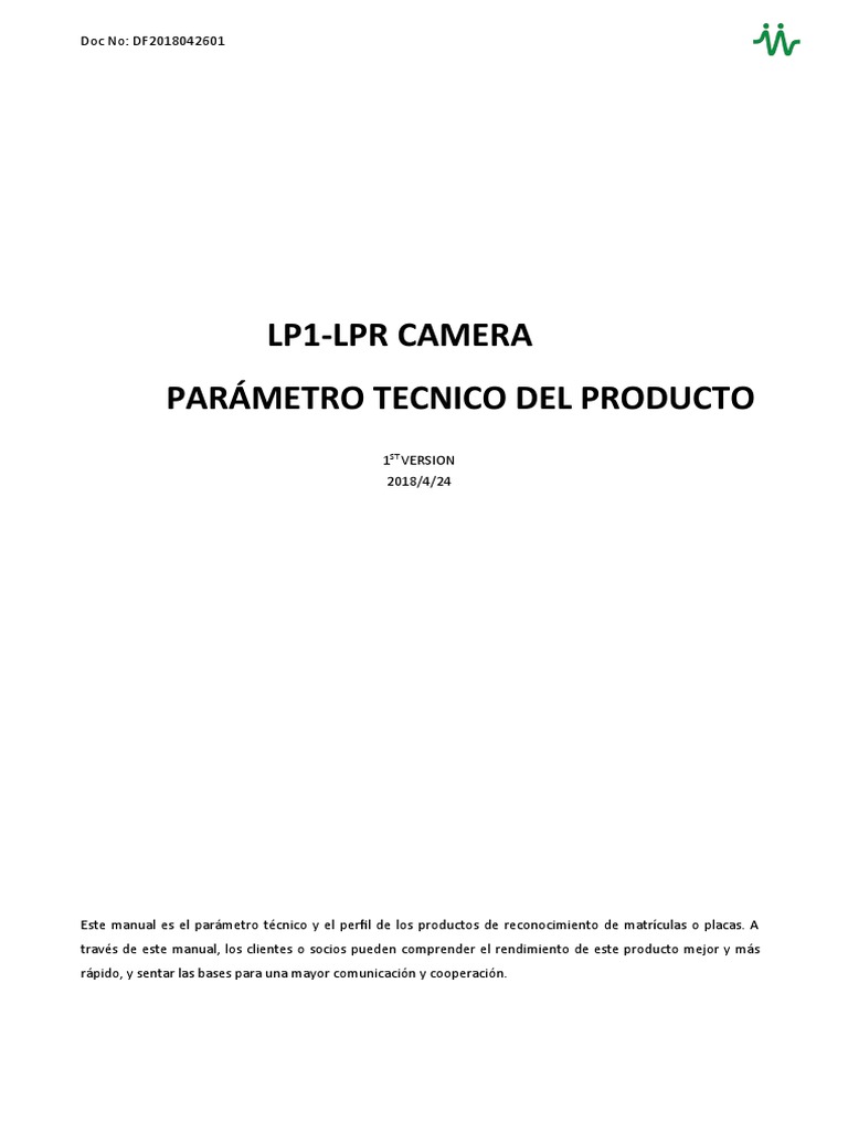 Manual Camara - LPR | PDF | Electrónica | Equipo