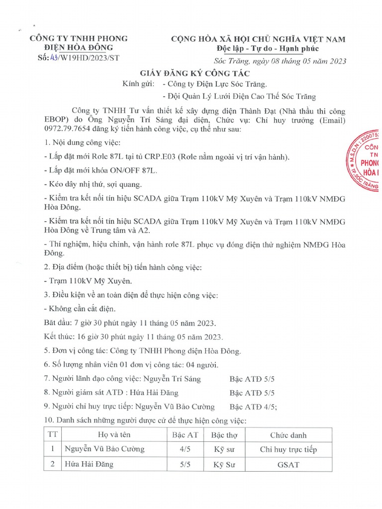 W19HD EC OUT 43 Registration Form For Installing Relay 87L | PDF