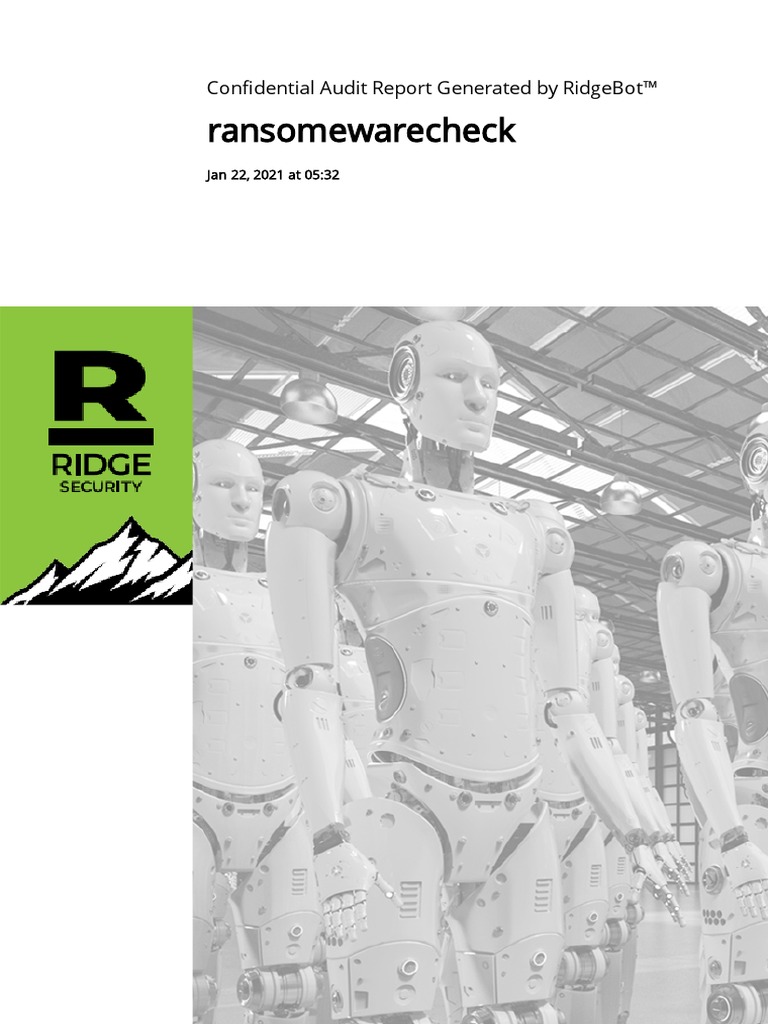 RidgeBot Report Ransomware Check | PDF