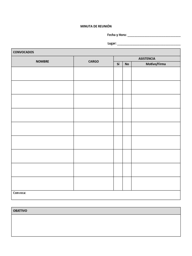 Formato de Minuta de Reunión-Capacitacion | PDF