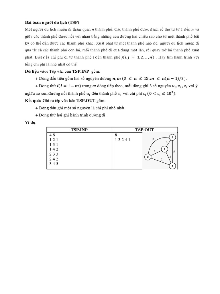 Bài toán người du lịch (TSP) | PDF