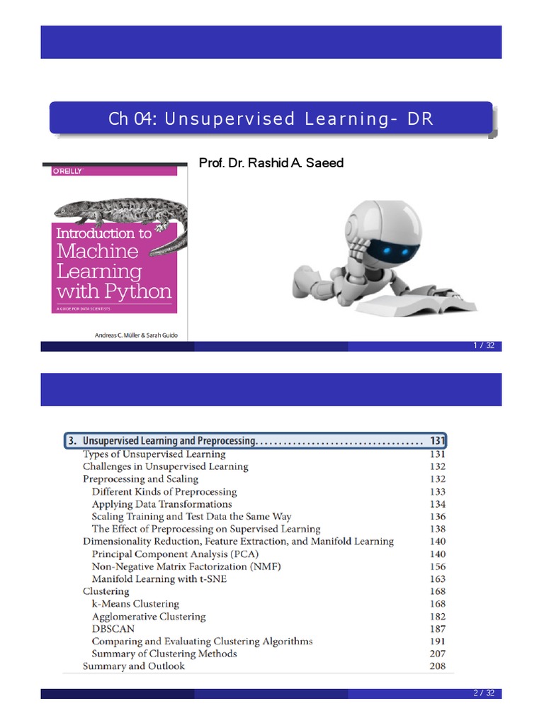 Ch03 09 Unsupervised Learning Dimensionality Reduction Download Free Pdf Principal