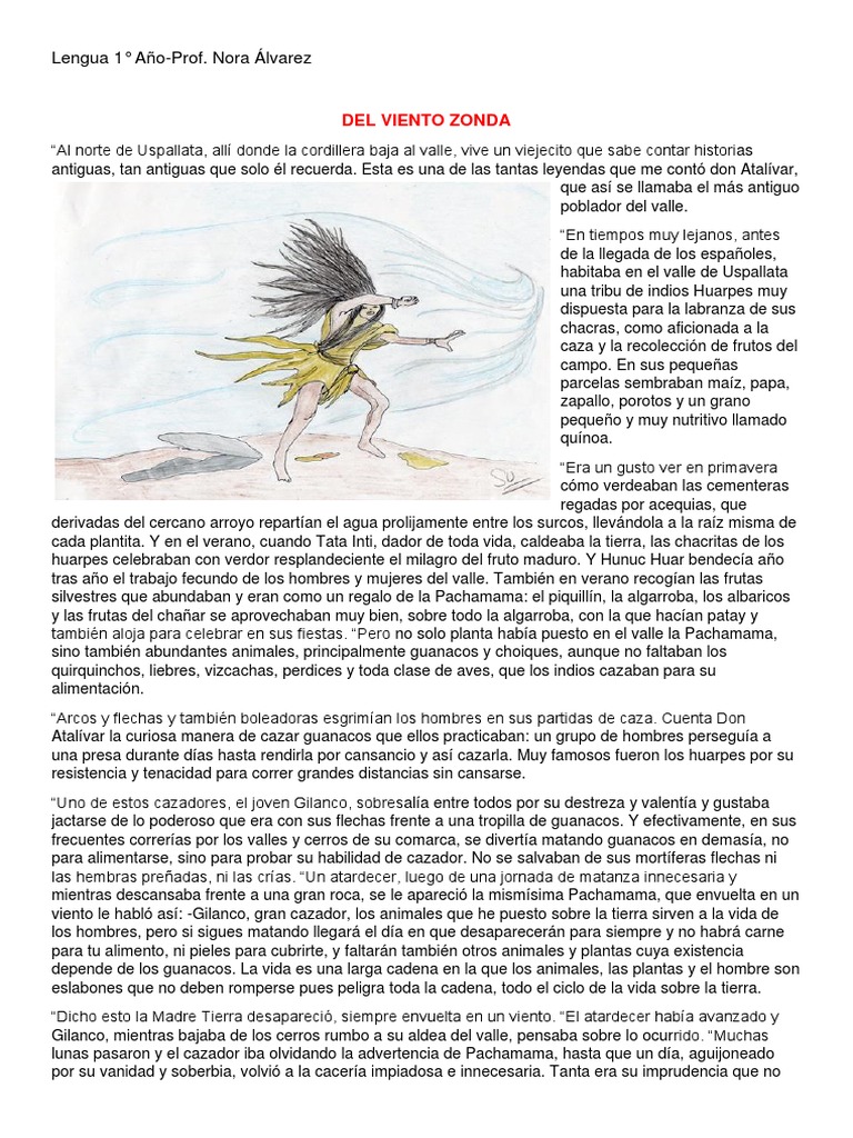 Lengua 1-Leyenda Del Zonda | PDF