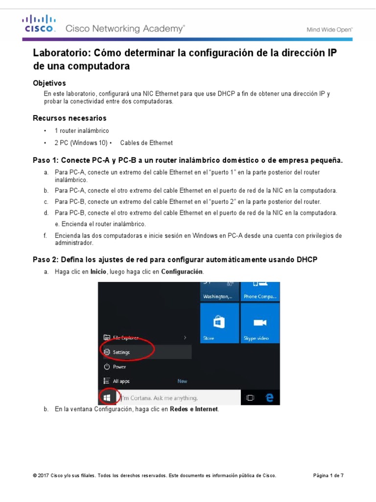 2 1 2 5 Lab Determining The Ip Address Configuration Of A Computer Descargar Gratis Pdf
