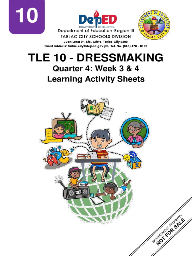 Tle 10 - Dressmaking: Quarter 4: Week 3 & 4 Learning Activity Sheets ...