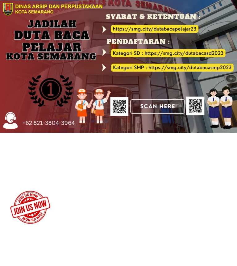 Pendaftaran Duta Baca Pelajar Semarang | PDF | Bisnis
