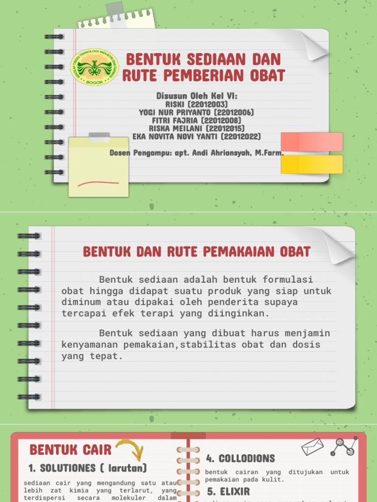 Kel 6 Bentuk Sediaan & Rute Pemberian Obat | PDF