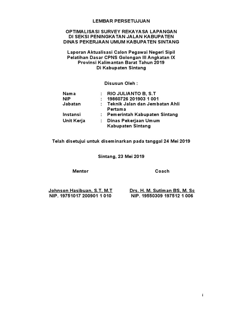 Lembar Pengesahan Dan Berita Acara | PDF