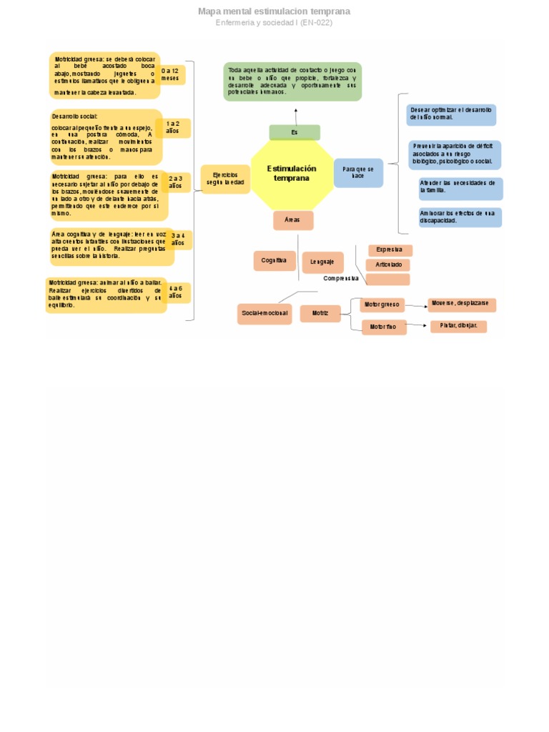 Mapa-Mental-Estimulacion-Temprana - Cero A 12 Meses | PDF