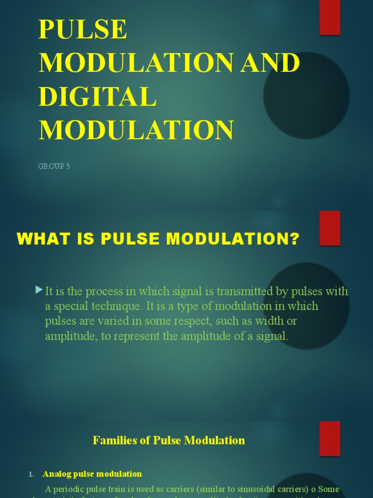 Pulse Modulation And Digital Modulation Pdf Modulation Sampling Signal Processing