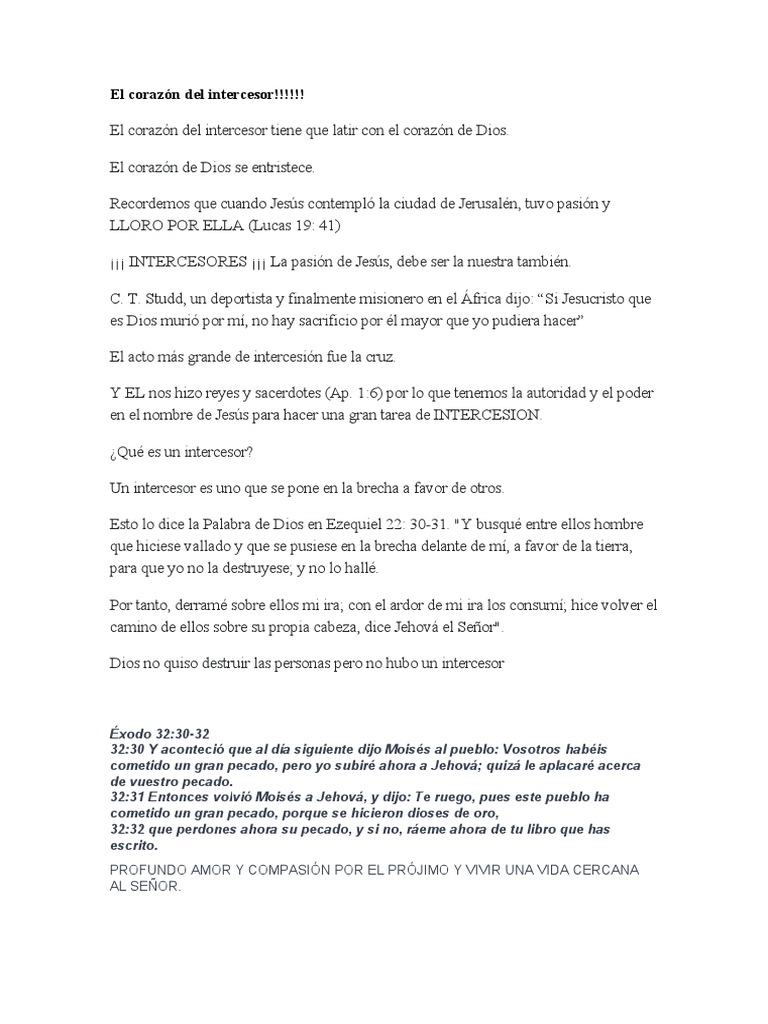El Corazón Del Intercesor | PDF | Intercesión