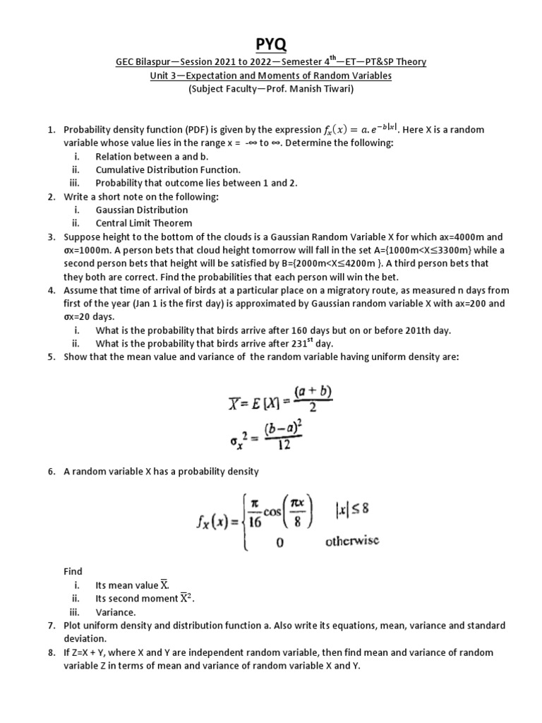Unit 3 - PYQ - PTSP Theory | PDF