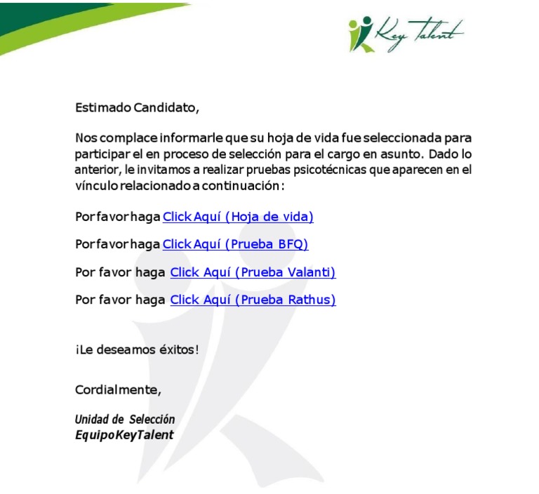 Pruebas Key Talent | PDF